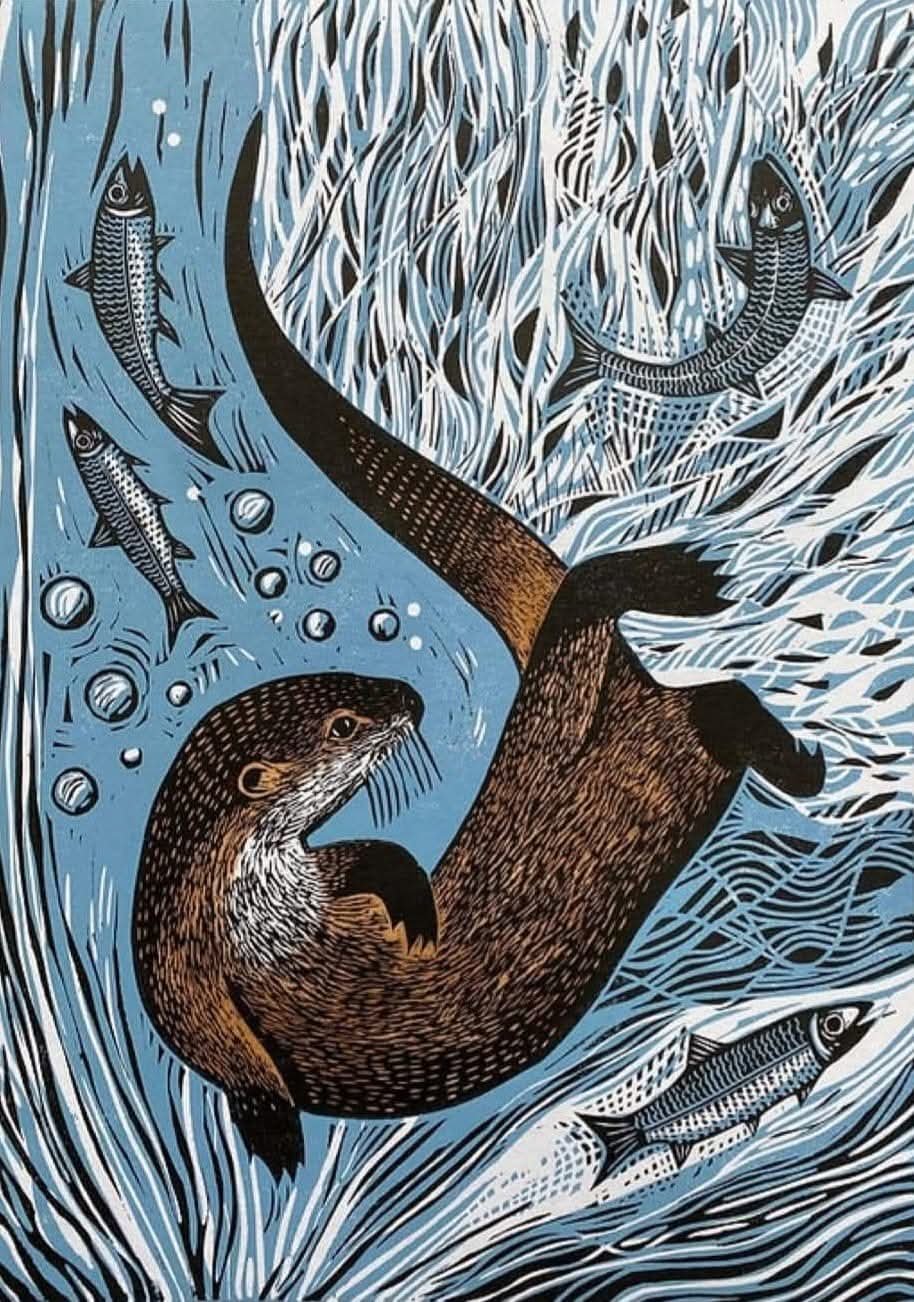 Solve Hunting otter jigsaw puzzle online with 150 pieces