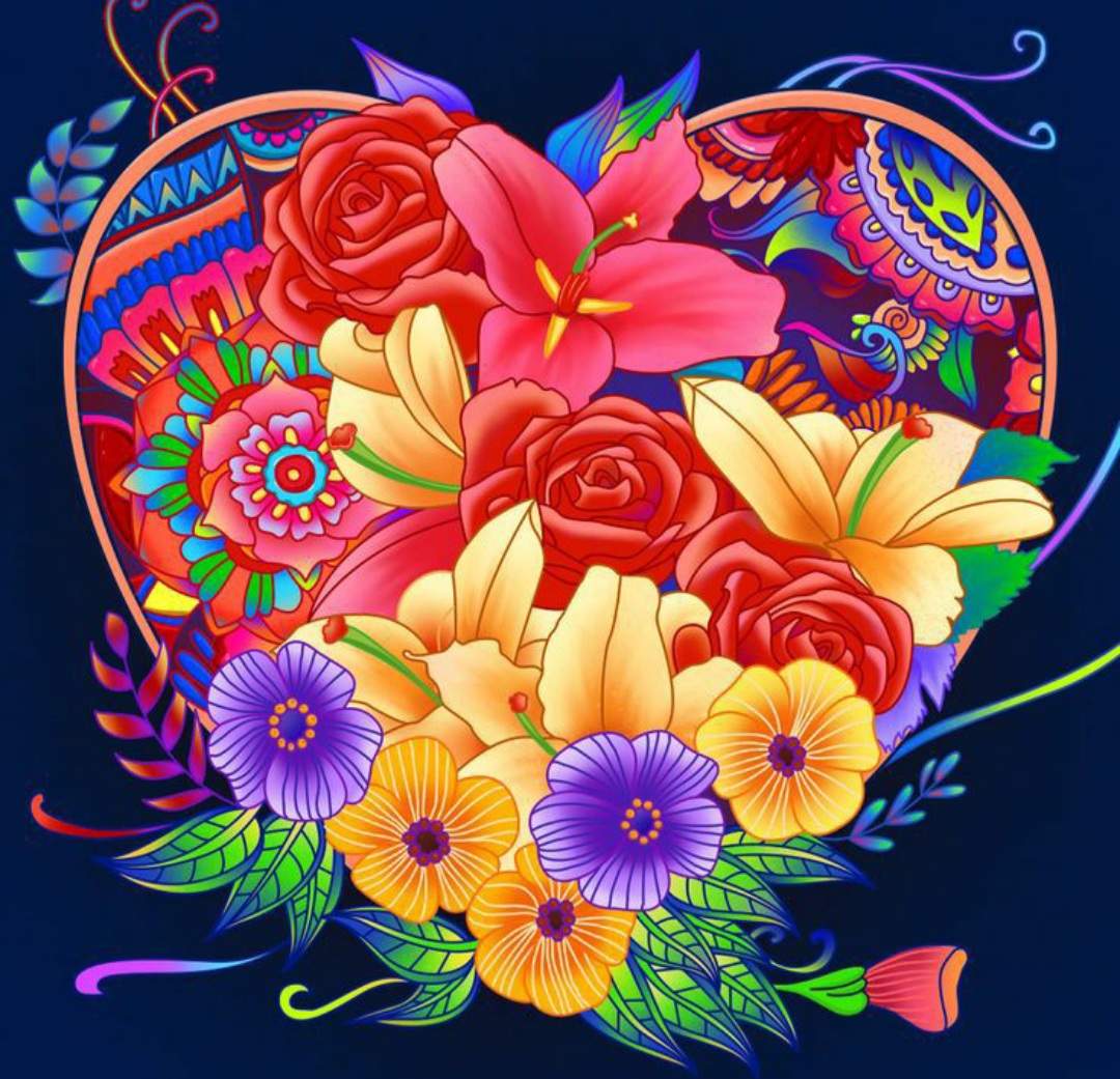 Jigsaw Puzzle | 72 pieces | Heart of Flowers | Jigidi