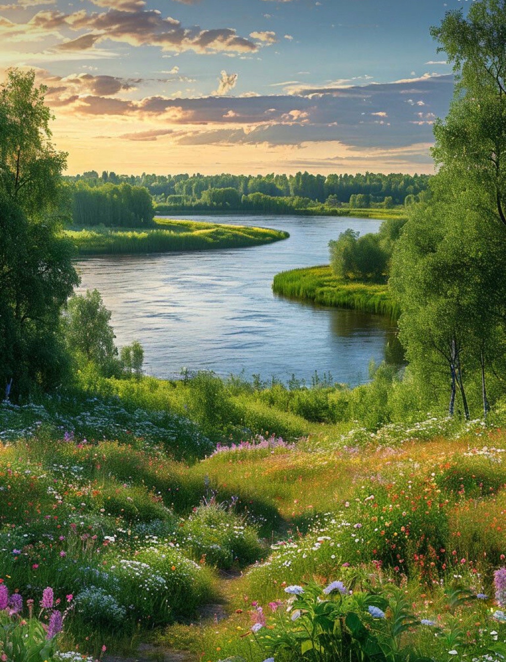 Solve Peaceful river jigsaw puzzle online with 192 pieces