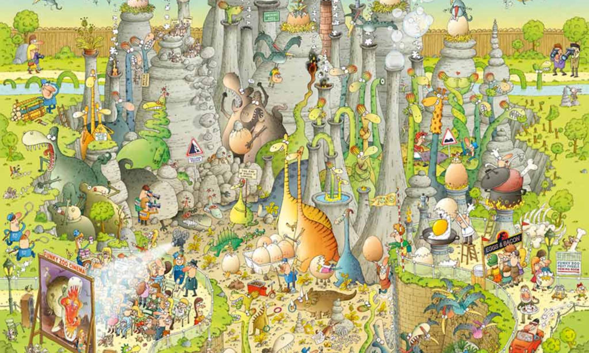 Solve Funky Zoo Jurassic Habitat jigsaw puzzle online with 198 pieces