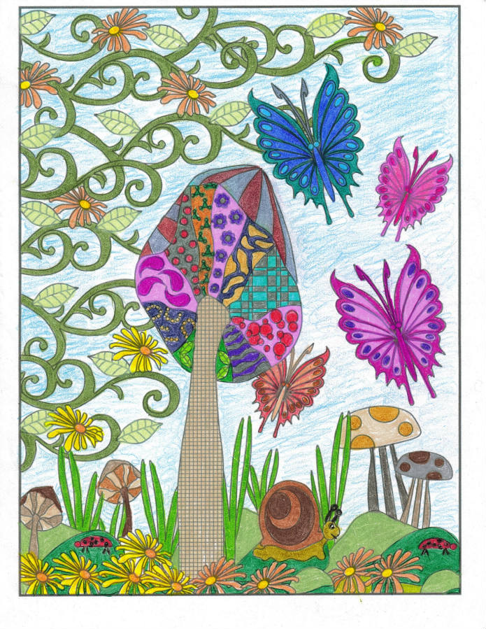 Solve Psychedelic Mushroom jigsaw puzzle online with 48 pieces