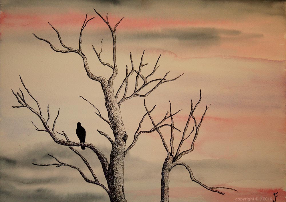 Solve Crow In Tree jigsaw puzzle online with 35 pieces