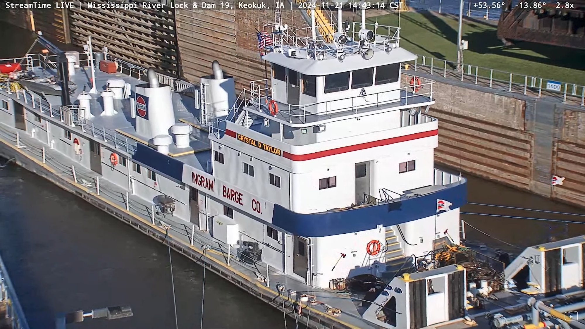 Solve Lock 19, towboat Crystal D Taylor jigsaw puzzle online with 66 pieces