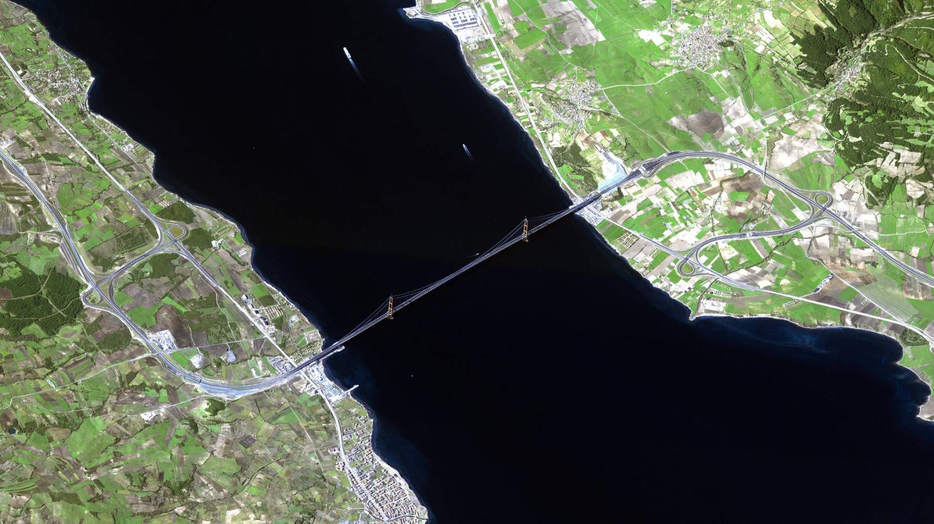 Solve “At 15,118 feet across, this new suspension bridge is the longest ...