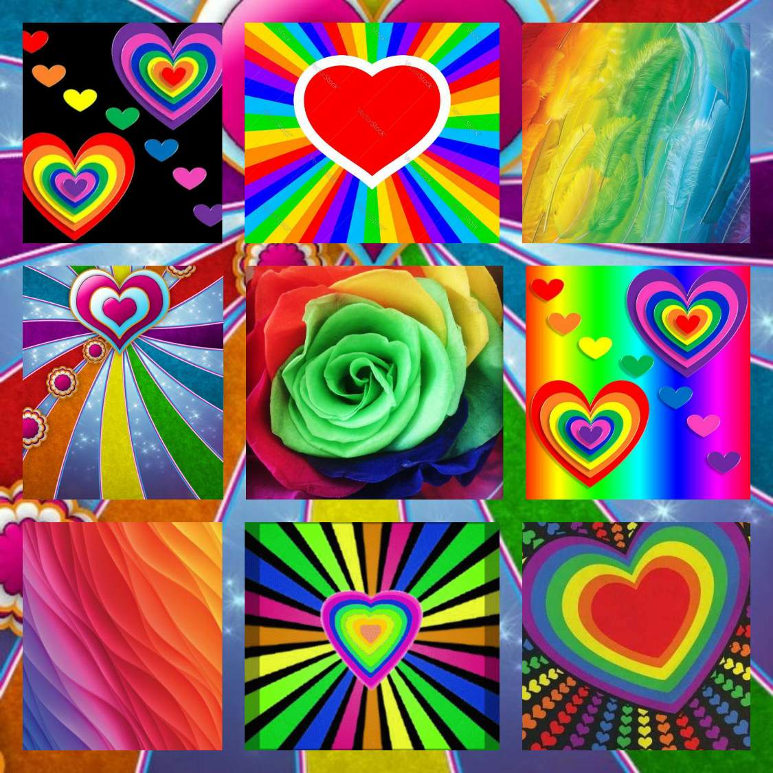Solve HEARTS & A ROSE jigsaw puzzle online with 81 pieces