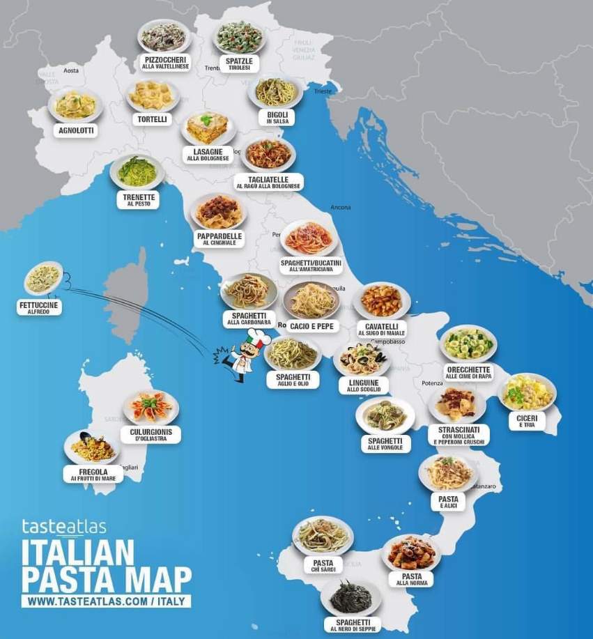 Solve Italian pasta Map jigsaw puzzle online with 16 pieces
