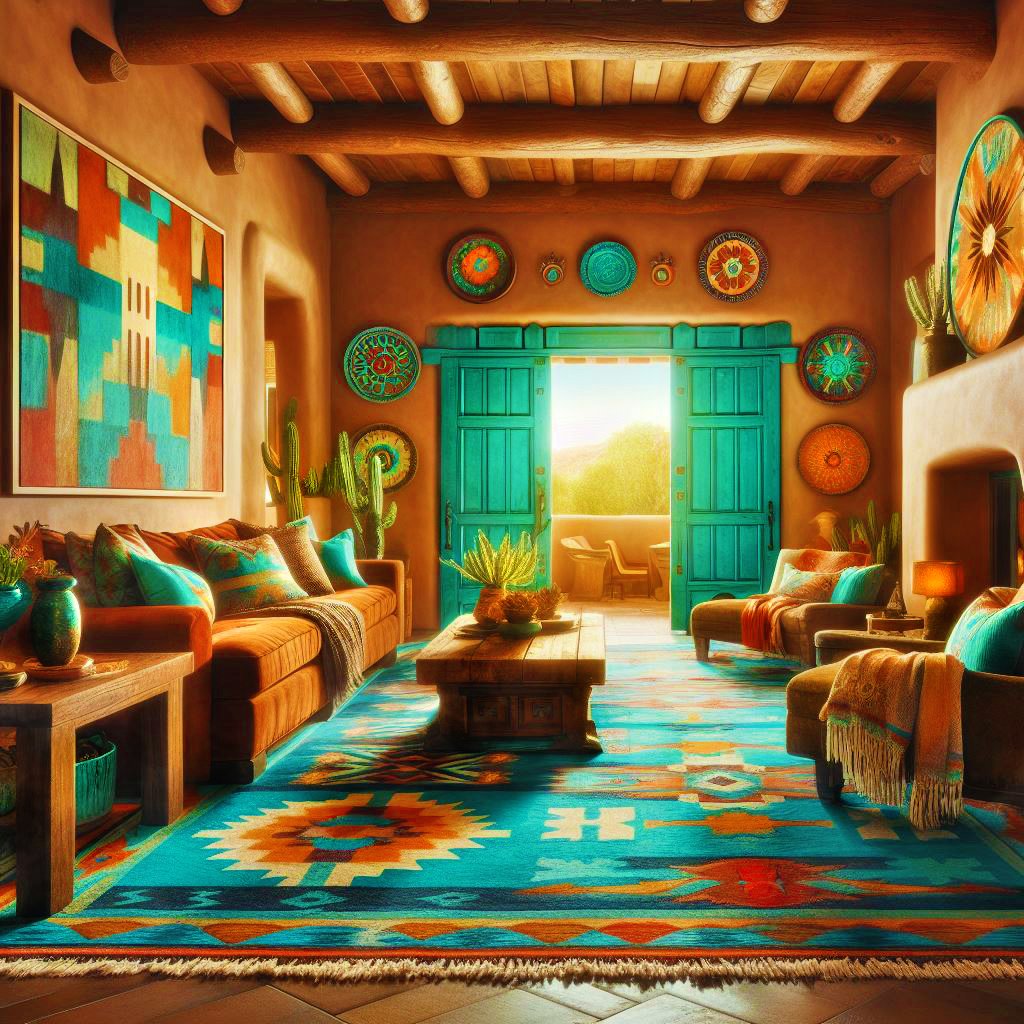 Solve beautiful Southwest adobe Livingroom jigsaw puzzle online with 64 ...