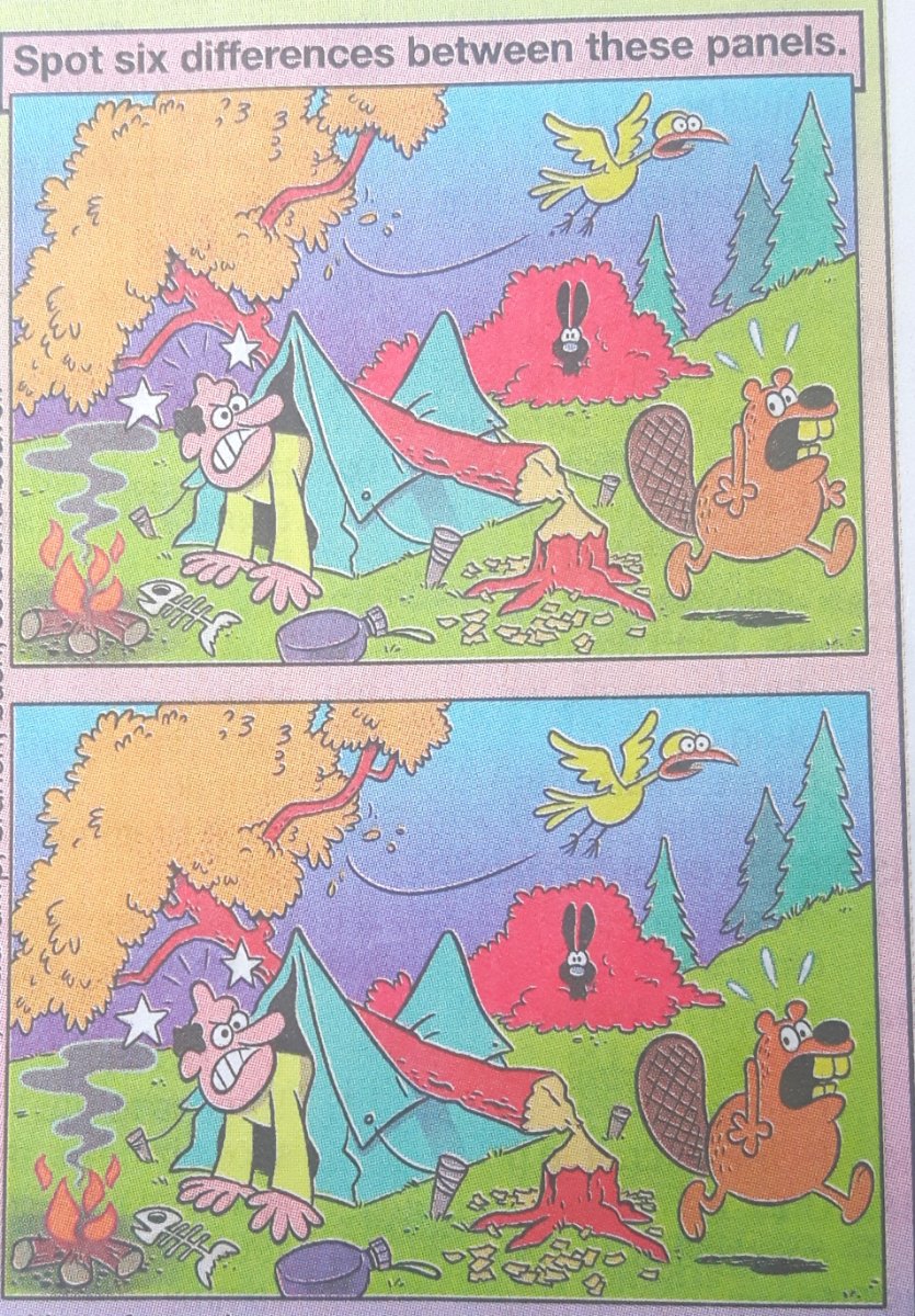 Solve Spot the 6 Differences jigsaw puzzle online with 24 pieces