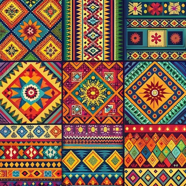 Solve Tribal Patterns jigsaw puzzle online with 81 pieces