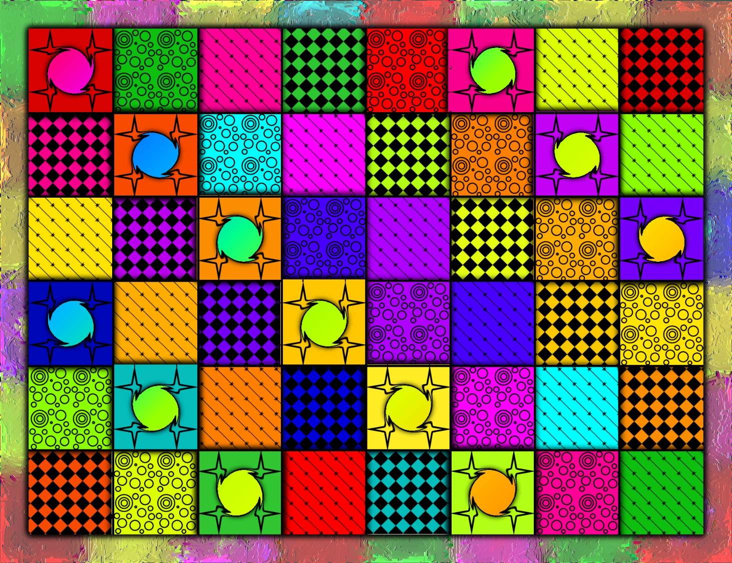 Solve Crazy Checkers... jigsaw puzzle online with 48 pieces