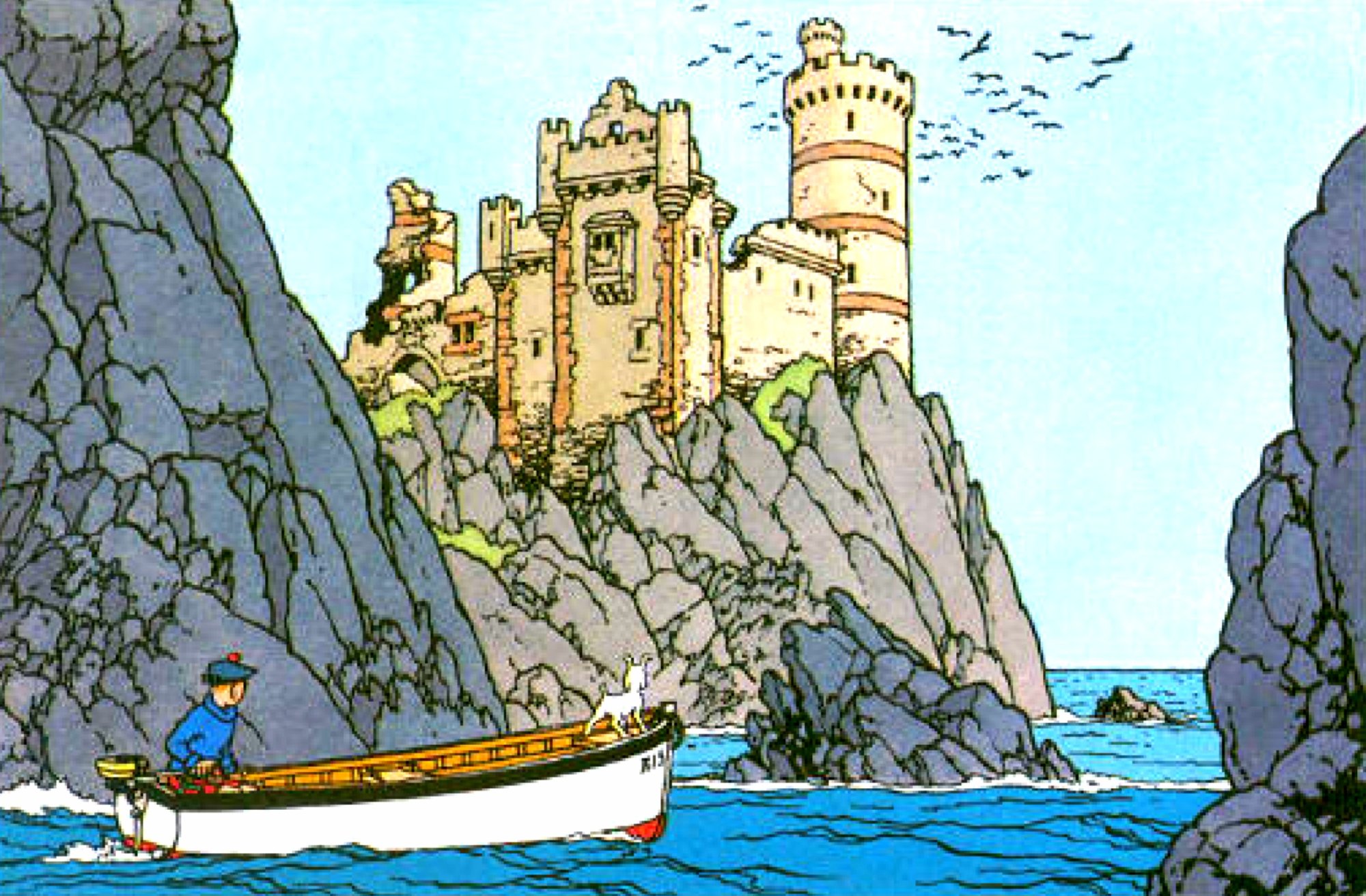 Solve Tintin And Snowy Approach Castle Craig Dhui On The Black Island ...