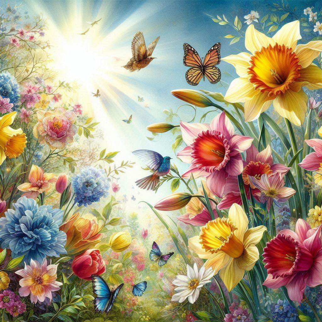 Solve Fantasy spring garden (resize 9 to 306 pieces) jigsaw puzzle ...