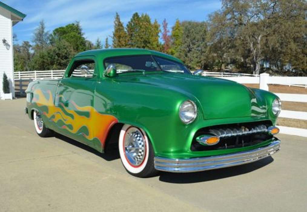 Solve 1951 Ford ranchero green with flames jigsaw puzzle online with 88 ...