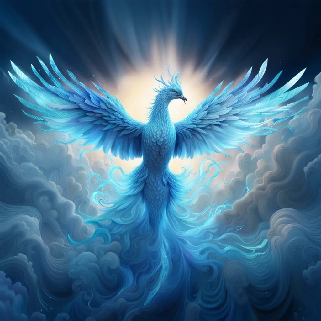 Solve The Great Blue Elusive Phoenix jigsaw puzzle online with 25 pieces