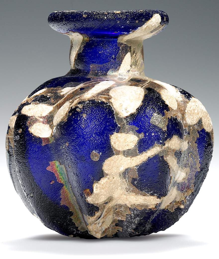 Solve Dark Blue Marbled Flask, 5th - 7th century, Glass jigsaw puzzle ...