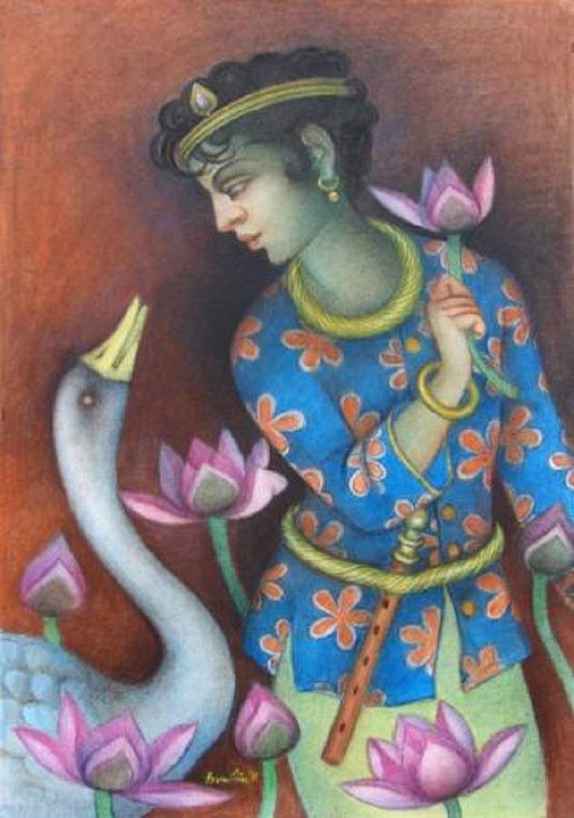 Solve Bratin Kahn Artwork - 'Water Lilies' jigsaw puzzle online with ...