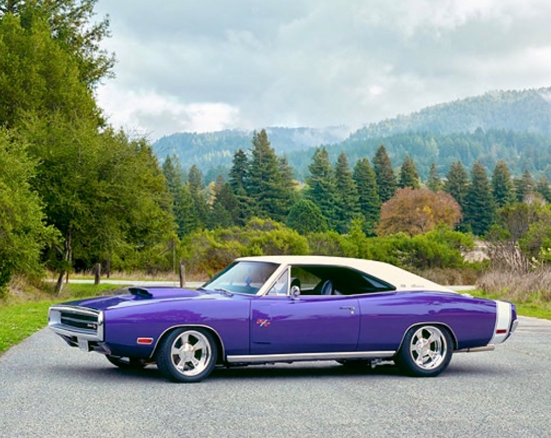 Solve 1970 purple Dodge Charger! 'bandit' jigsaw puzzle online with 154 ...