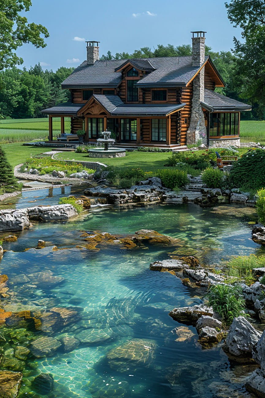 Solve Log Cabin jigsaw puzzle online with 77 pieces