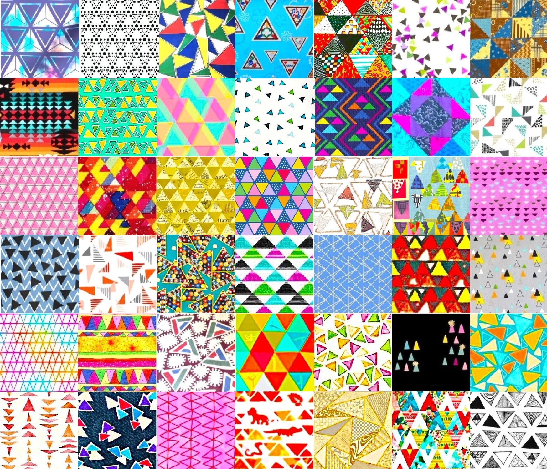 Solve PATCHWORK TRIANGLES 88 jigsaw puzzle online with 378 pieces