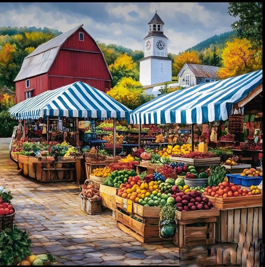 Solve Farmers market jigsaw puzzle online with 225 pieces