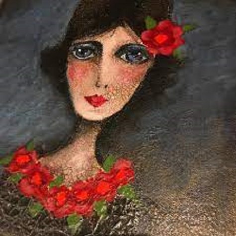 Solve Sharon Peterkin Artwork - 'Flower in her Hair' jigsaw puzzle ...