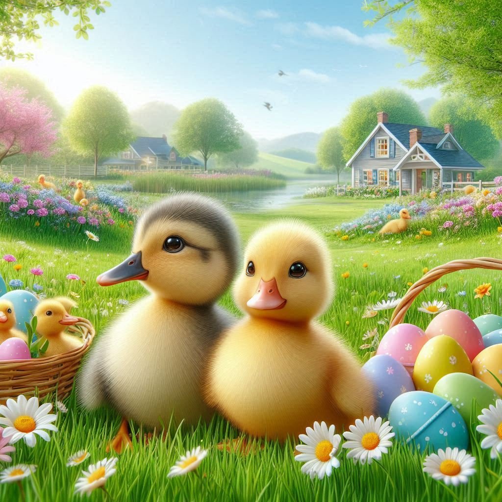 Solve Baby Ducks jigsaw puzzle online with 49 pieces