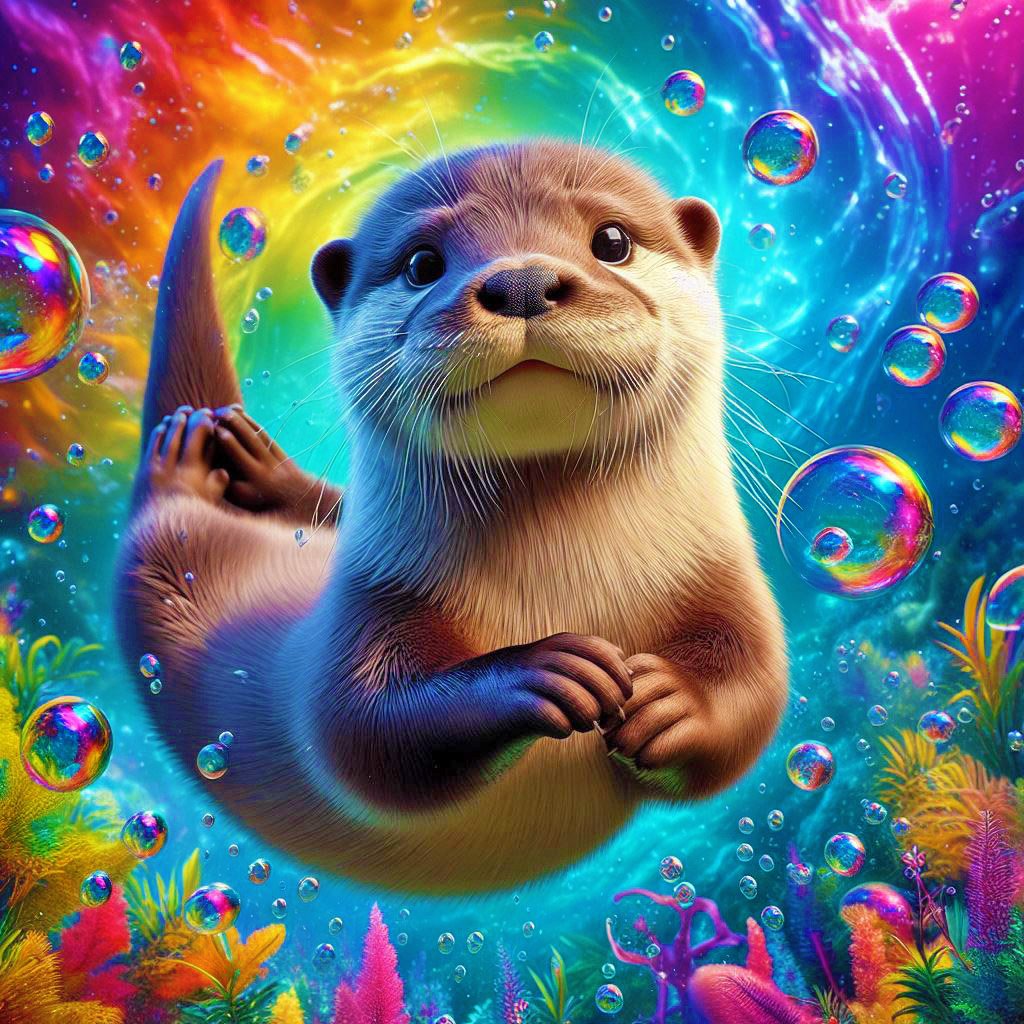 Solve Bill the Otter having fun swimming jigsaw puzzle online with 81 ...
