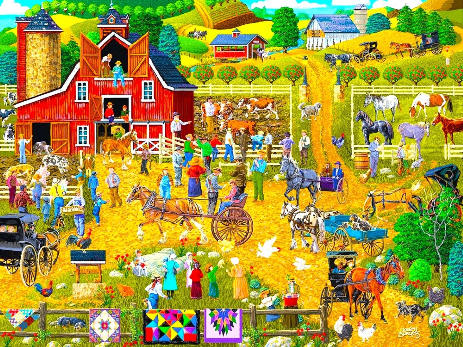 Solve A Busy Farm jigsaw puzzle online with 130 pieces