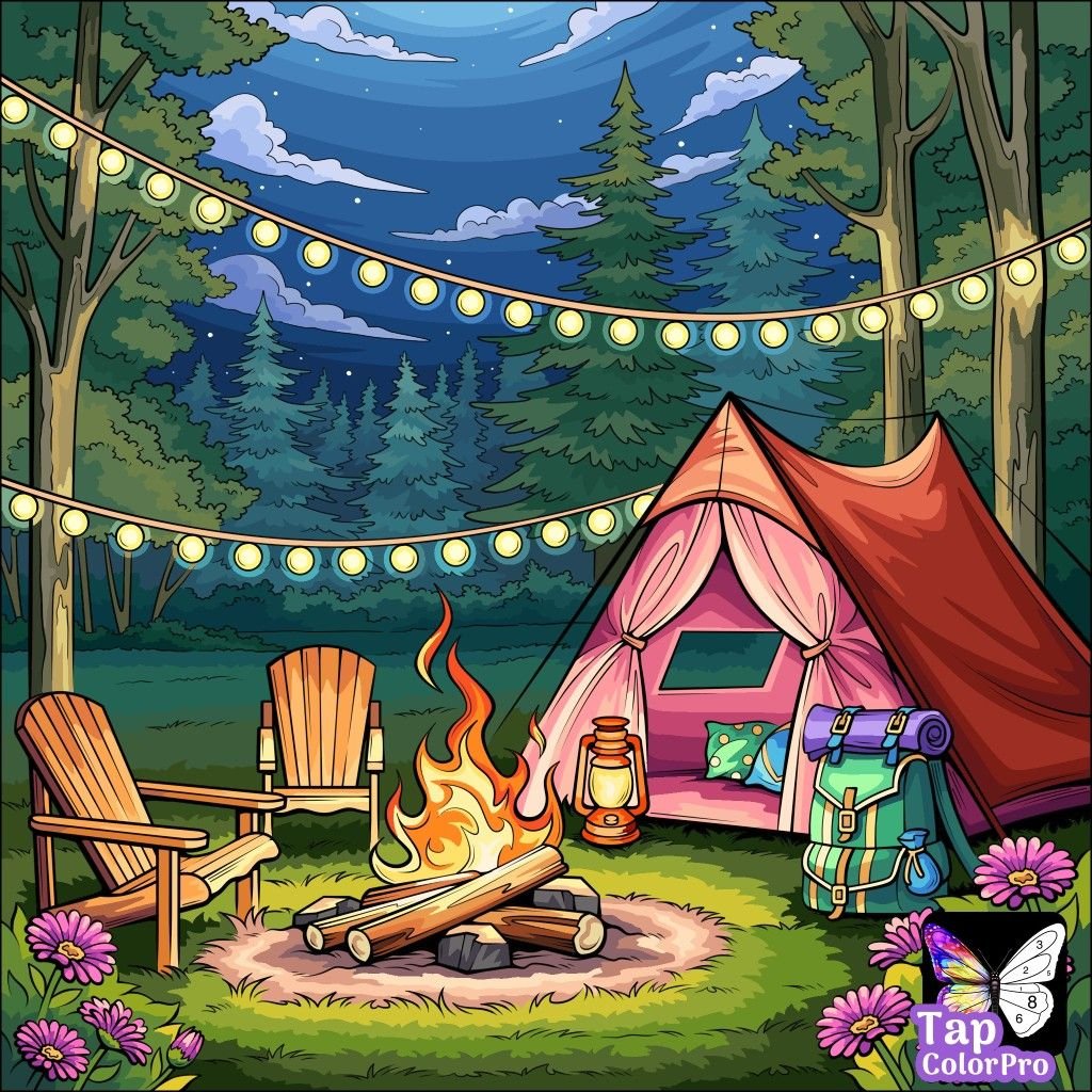 Solve PUZZLE - Camping Out VI jigsaw puzzle online with 81 pieces