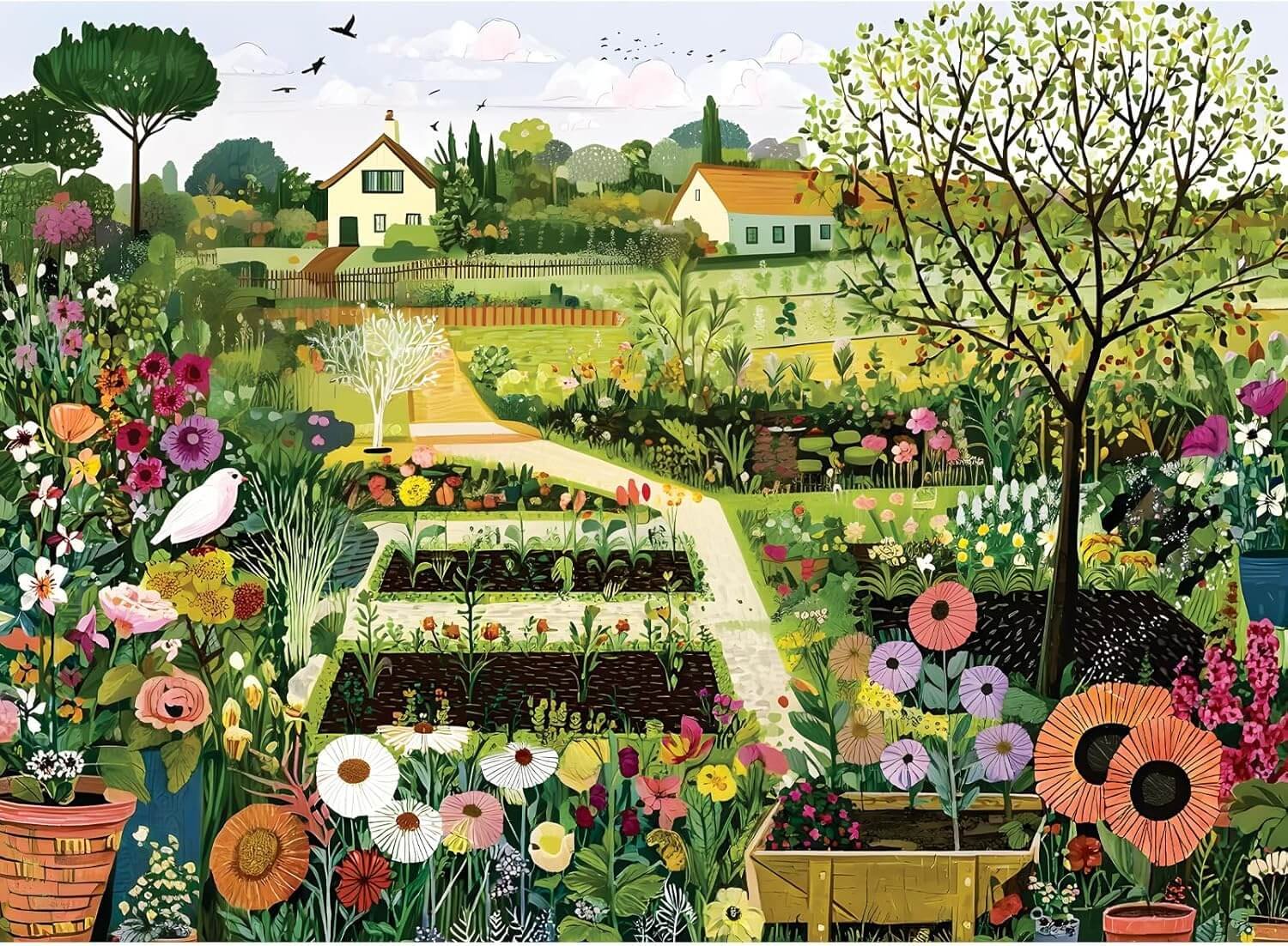Solve Country Flower Garden jigsaw puzzle online with 88 pieces