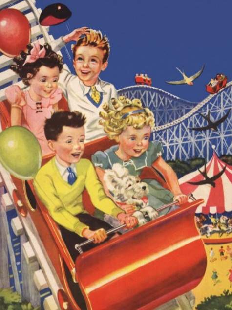 Solve Riding the Roller Coaster jigsaw puzzle online with 80 pieces