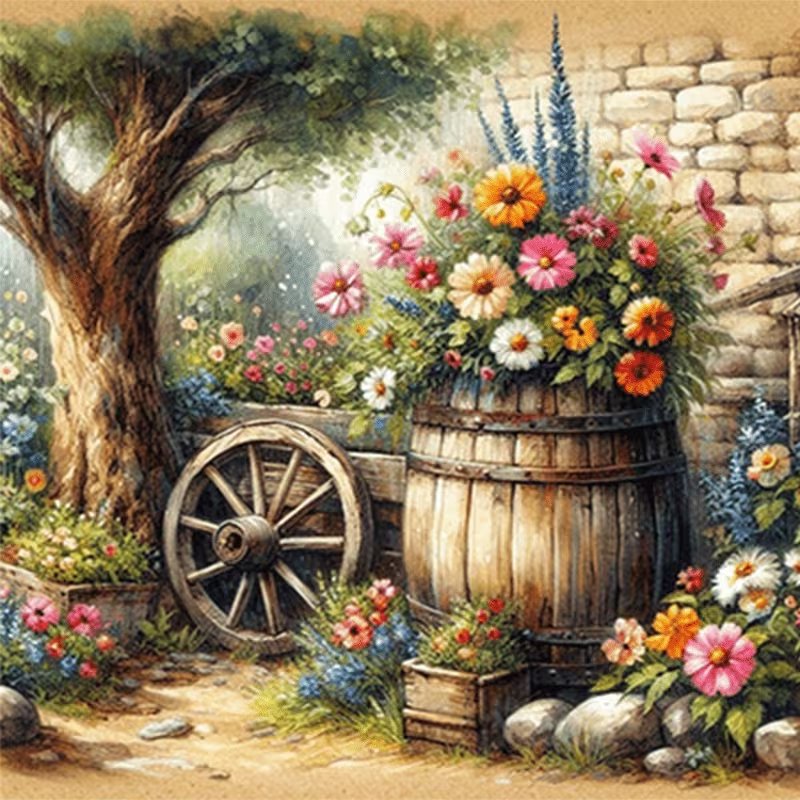 Solve Flower Scene jigsaw puzzle online with 64 pieces