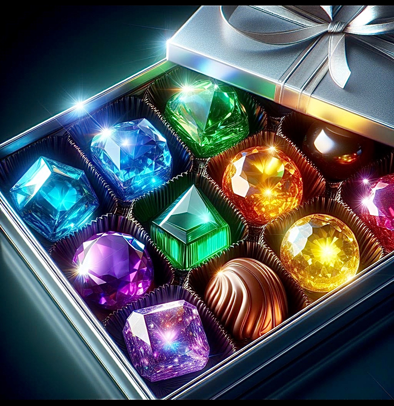 Solve Box of Chocolates jigsaw puzzle online with 64 pieces