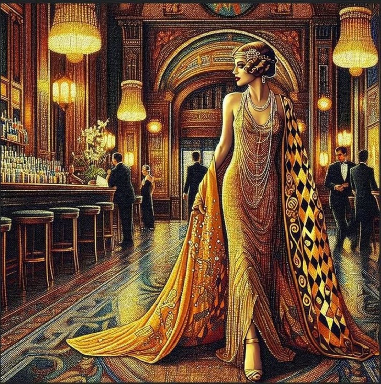 Solve Alluring harlequin jigsaw puzzle online with 256 pieces