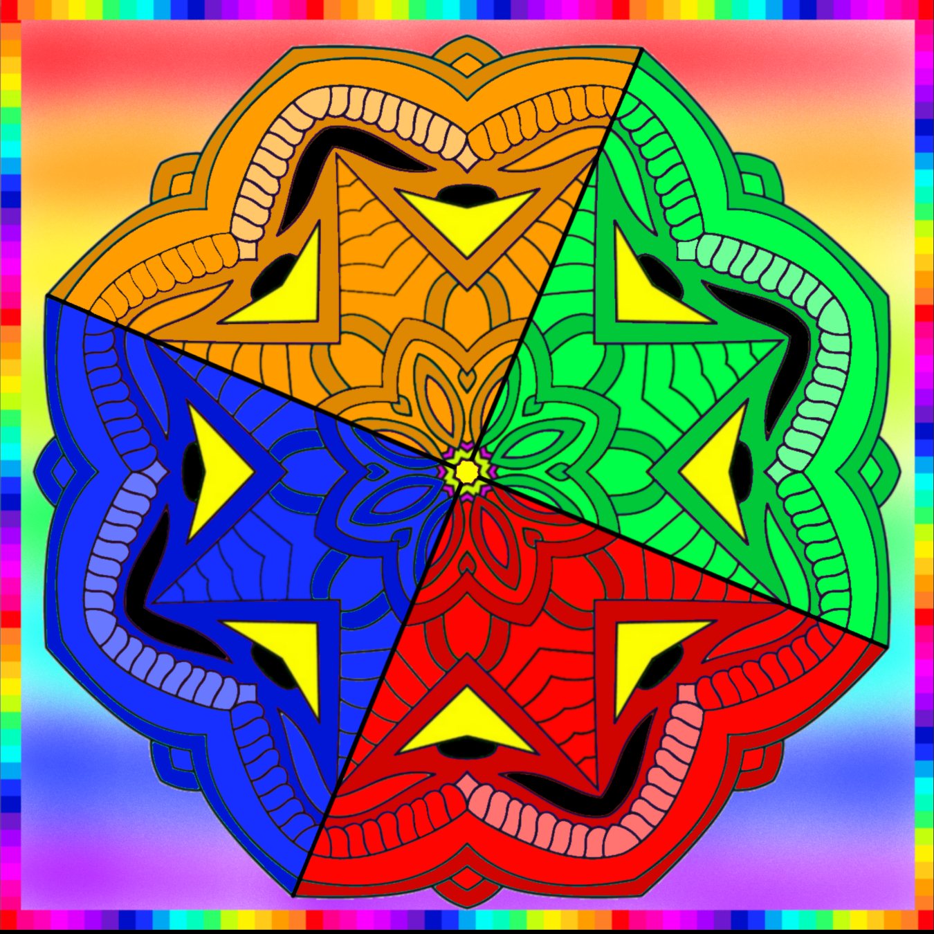 Solve a Mandala Faces jigsaw puzzle online with 100 pieces