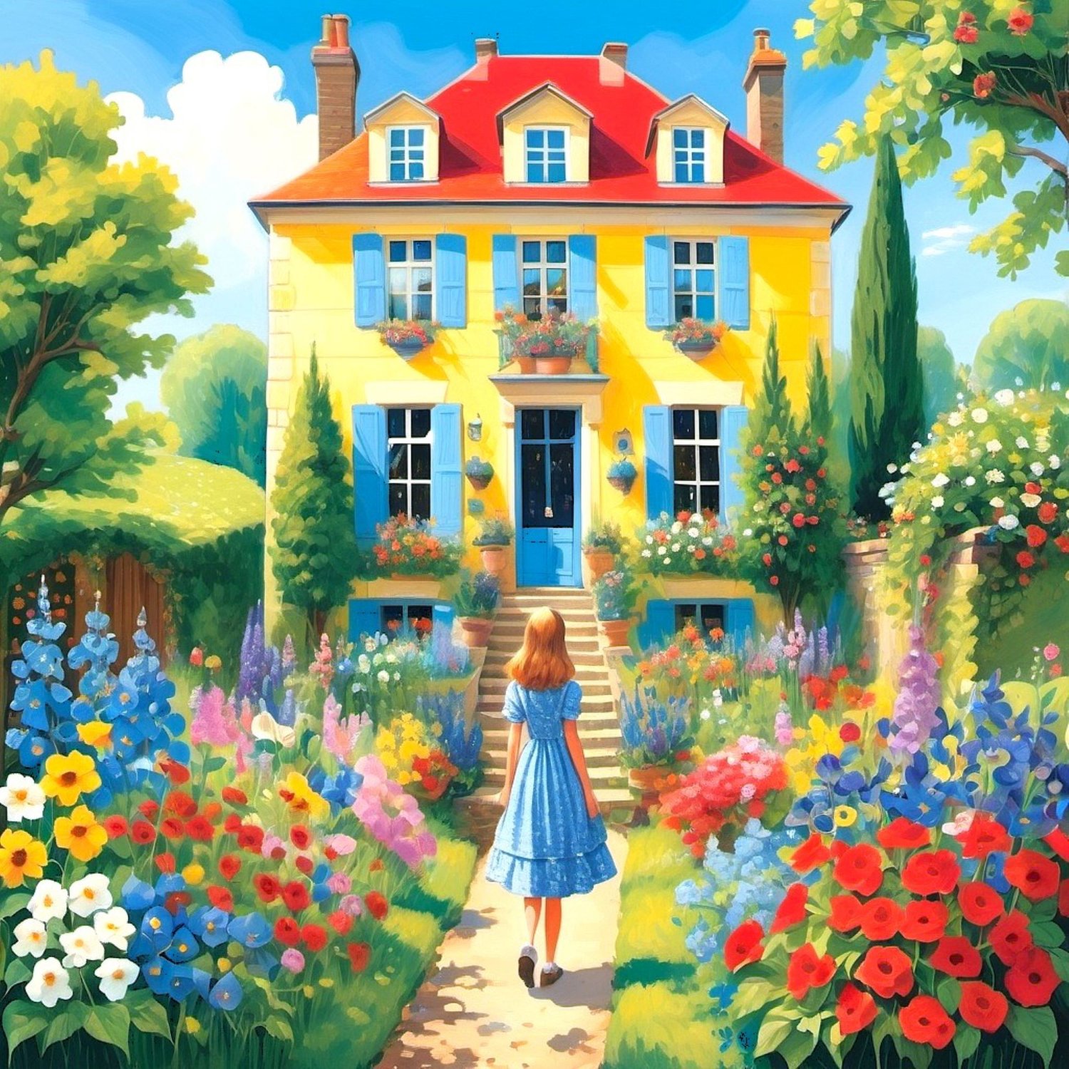 Solve La Maison Jaune - resize 9 - 600 pieces jigsaw puzzle online with ...
