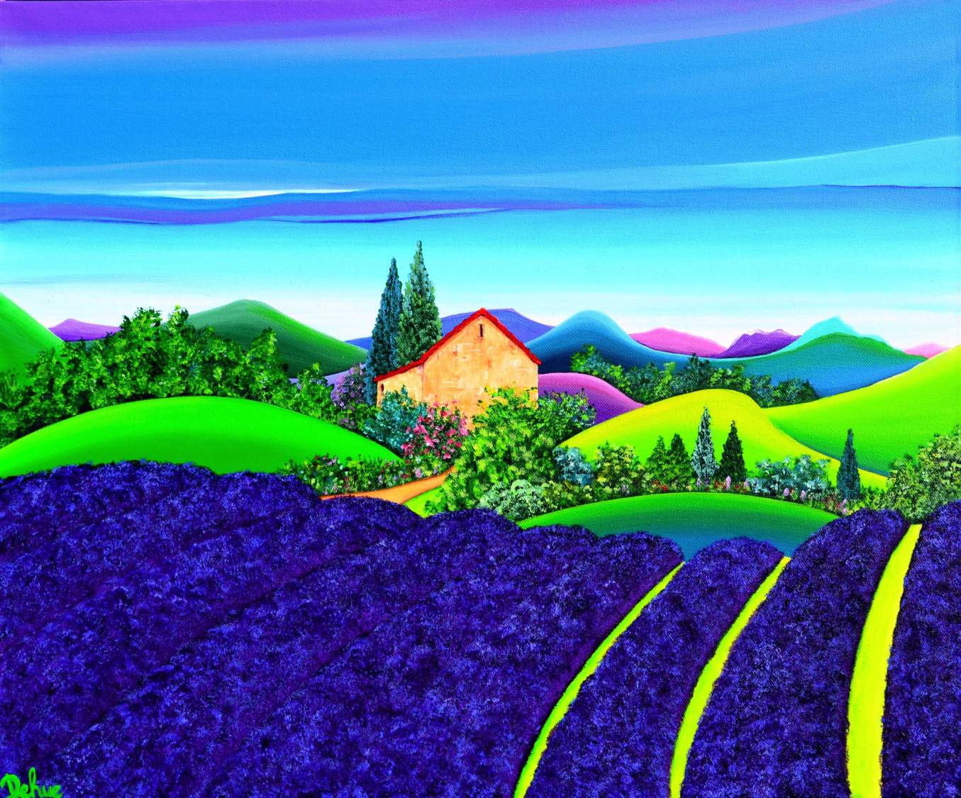 Solve Lavendellandschap 7 by Brigitte Dehue jigsaw puzzle online with ...