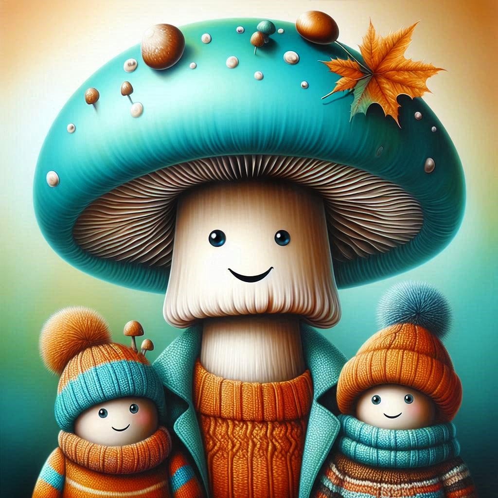 Jigsaw Puzzle | 49 pieces | Mitch Mushroom with his friends David ...