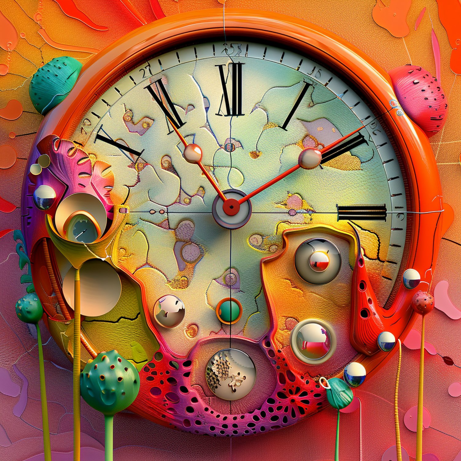 Solve the crazy clock jigsaw puzzle online with 600 pieces