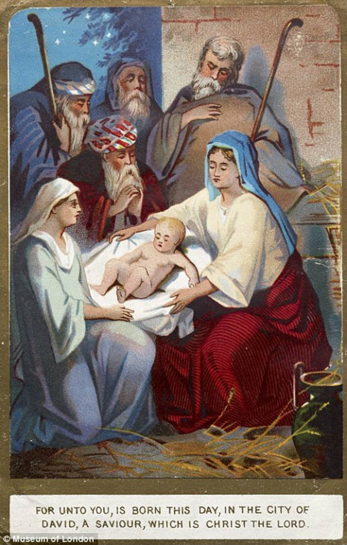 Solve Victorian Christmas Card - Depicting The Nativity Scene jigsaw ...