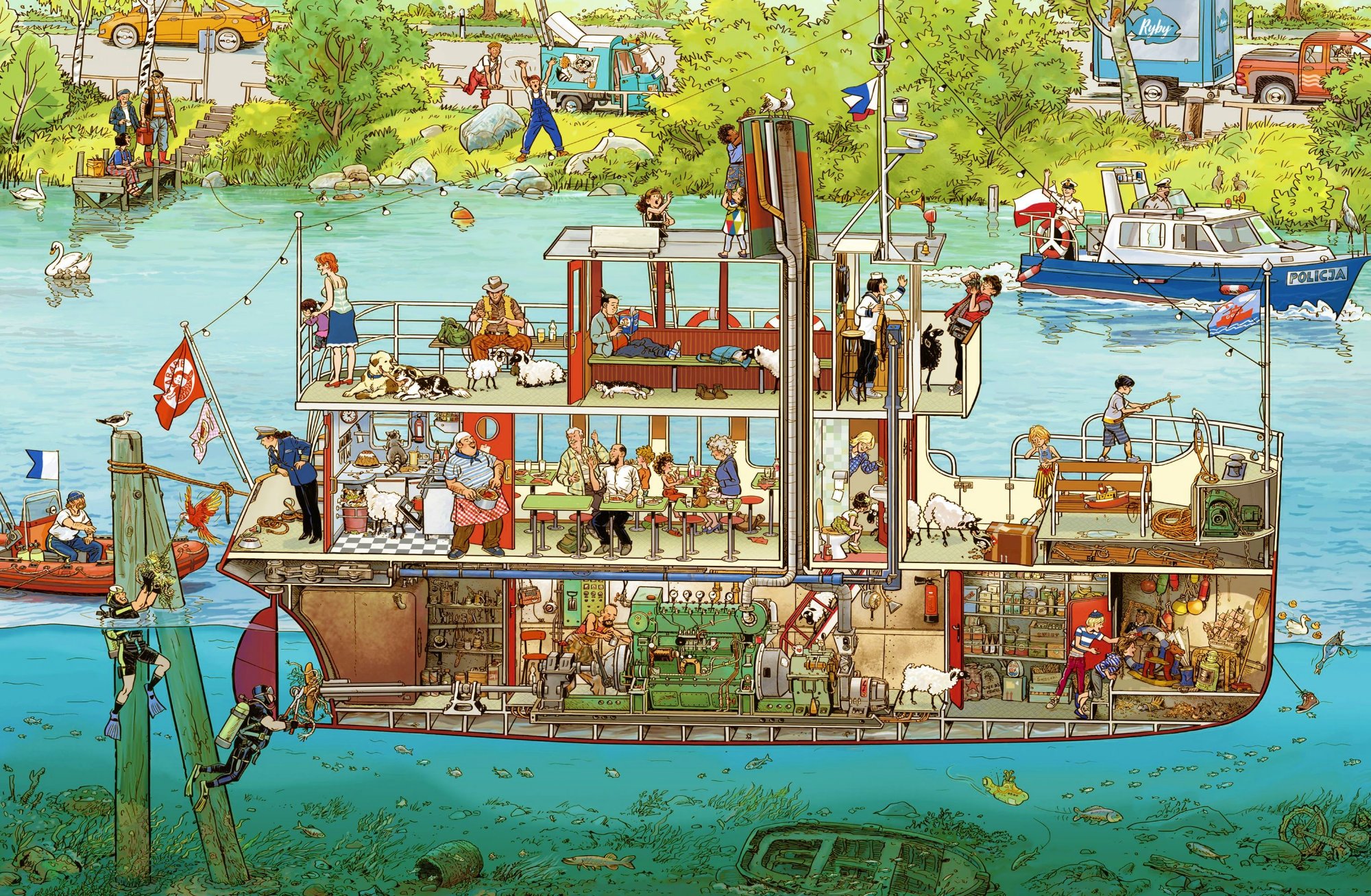 Solve Inside Boat jigsaw puzzle online with 77 pieces