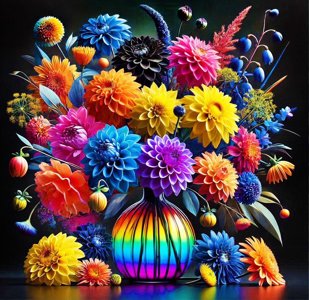 Solve bright & bold colors of a flower arrangement jigsaw puzzle online ...