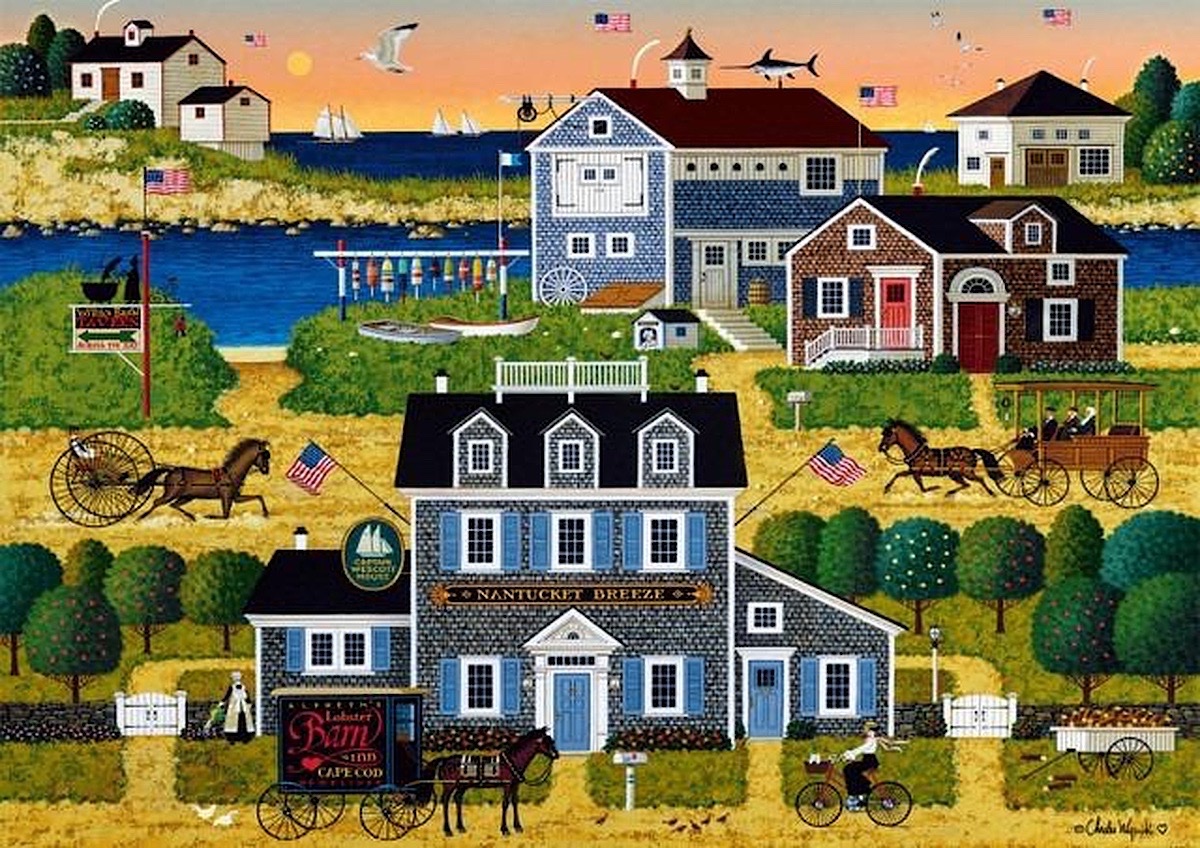 Solve Quaint Nantucket Village jigsaw puzzle online with 88 pieces