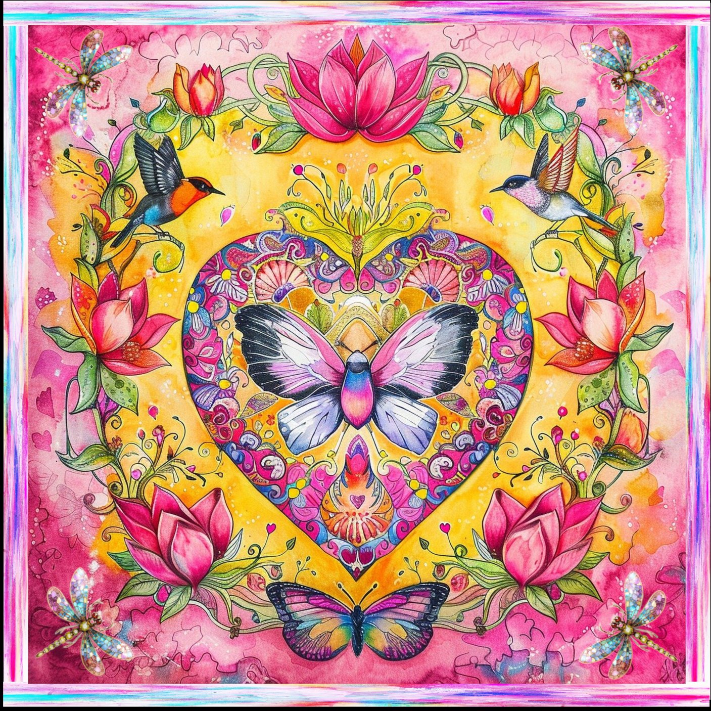 Solve Heart with Butterflies - size to 342 pieces jigsaw puzzle online ...