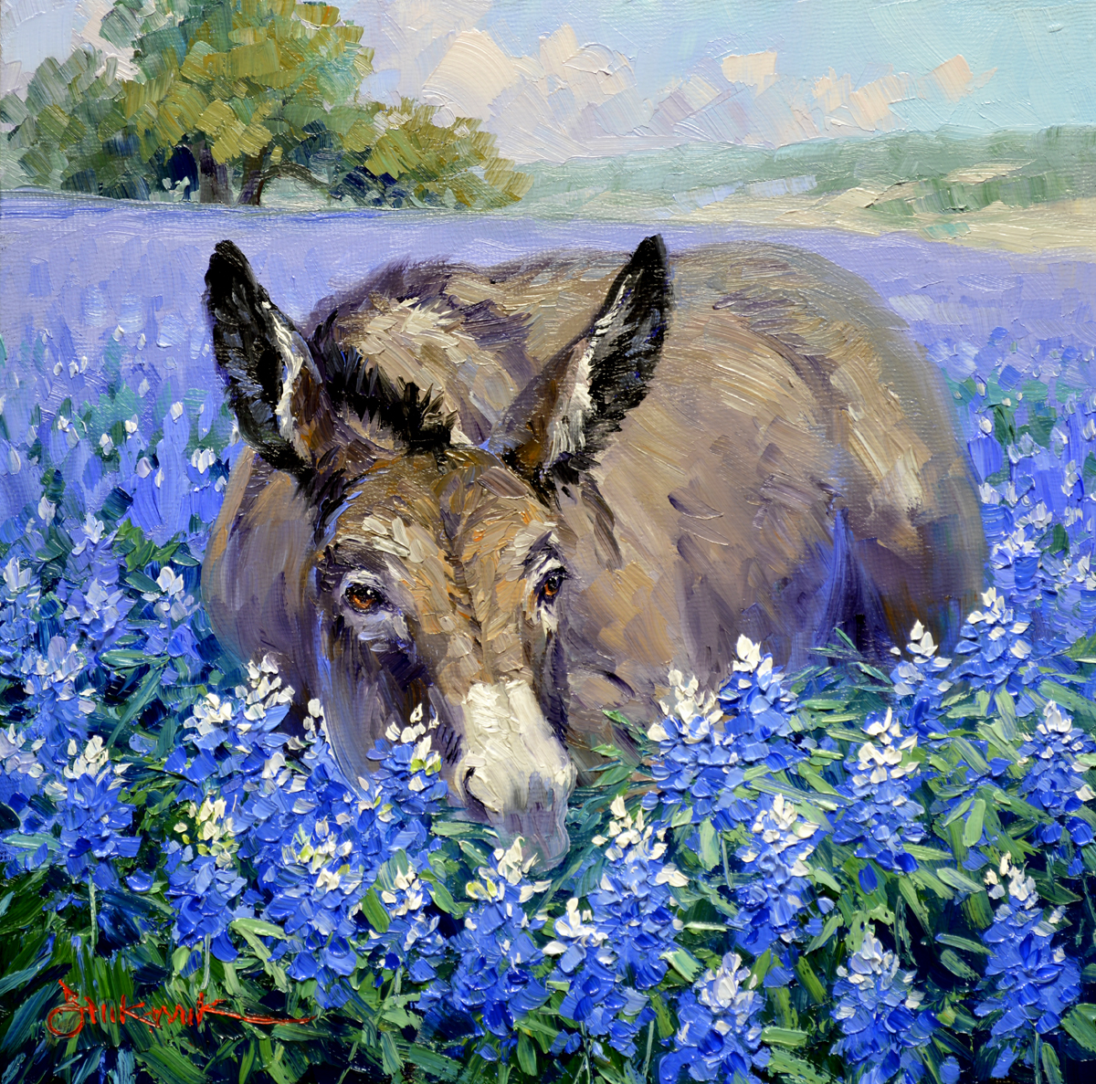 Solve Stop and Smell the Bluebonnets jigsaw puzzle online with 256 pieces