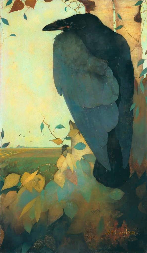 Solve Jan Mankes - (Dutch 1889-1920) - Rabe auf Einer Birke / Raven on ...