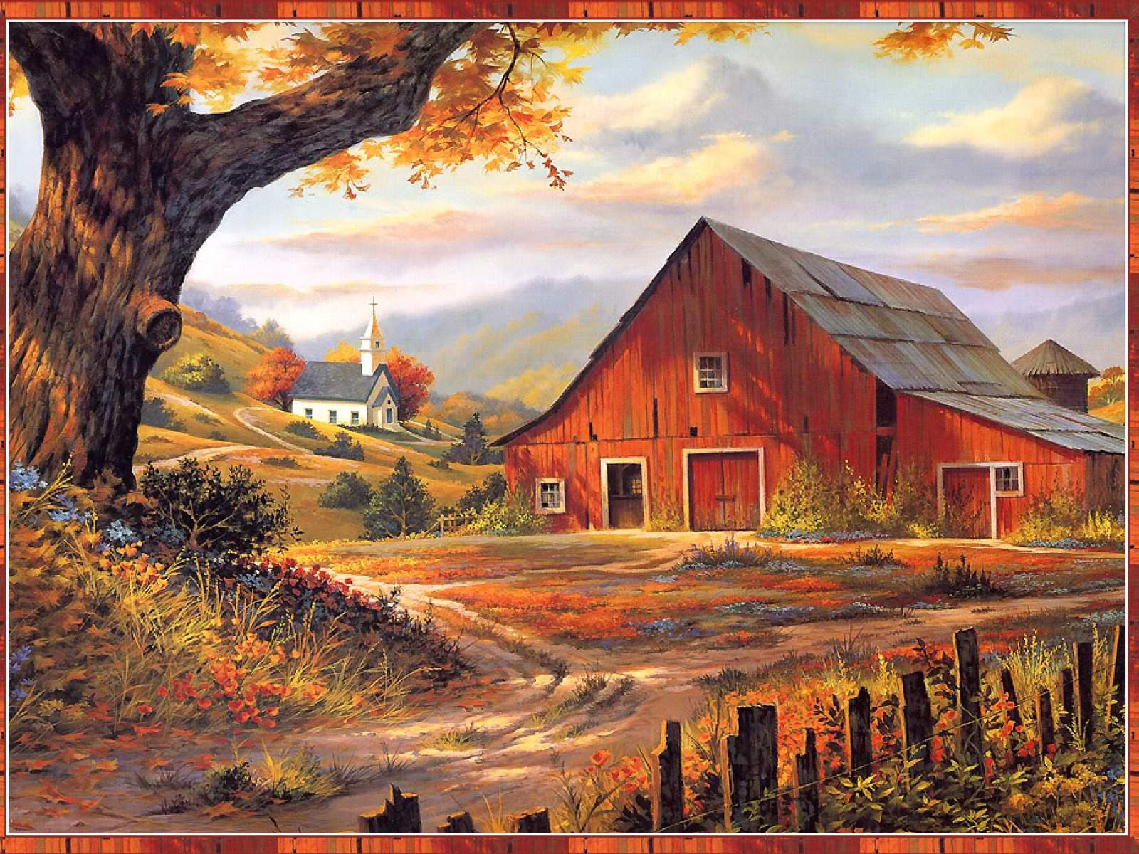 Solve PUZZLE - The Little Red Barn jigsaw puzzle online with 546 pieces