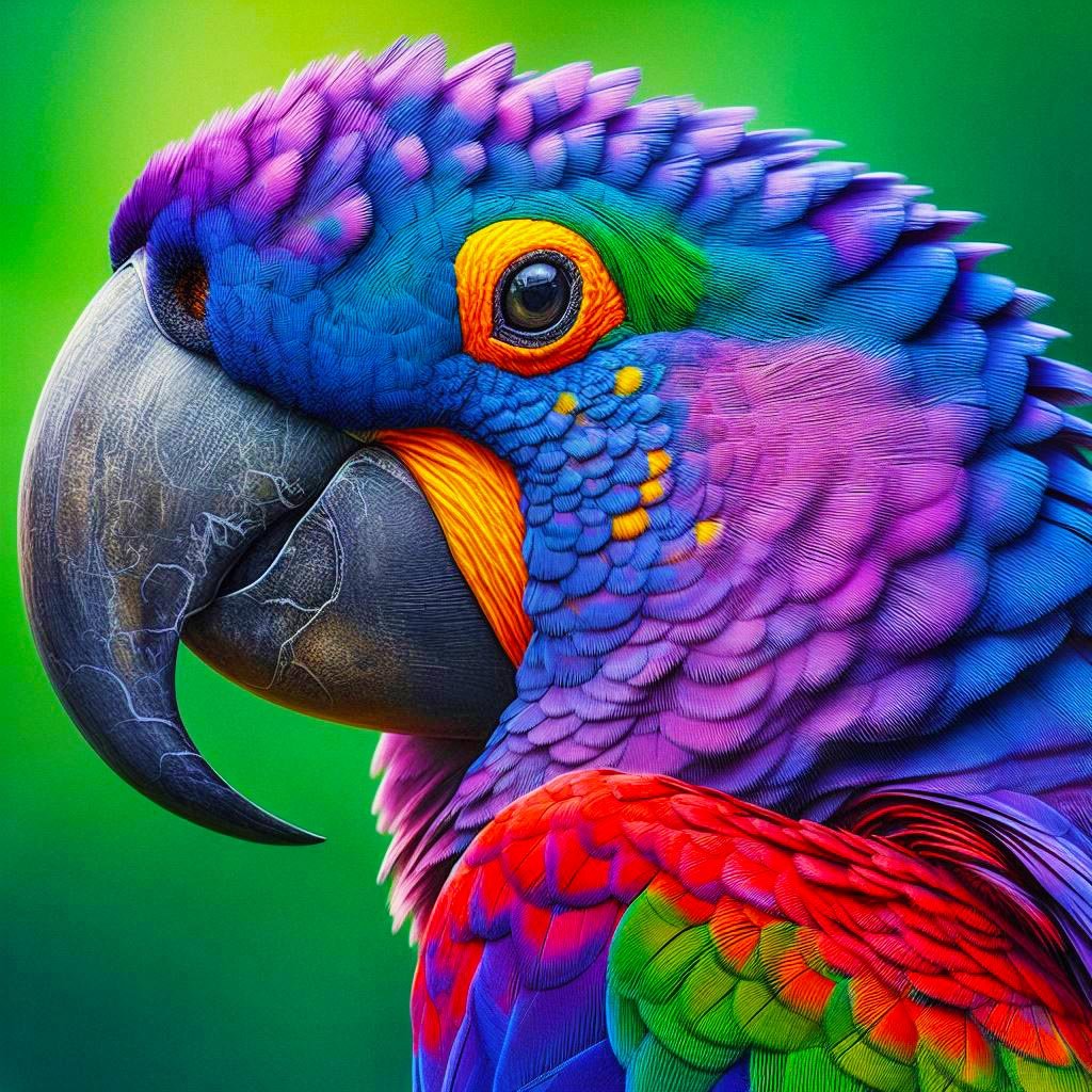 Solve Colorful Macaw jigsaw puzzle online with 64 pieces