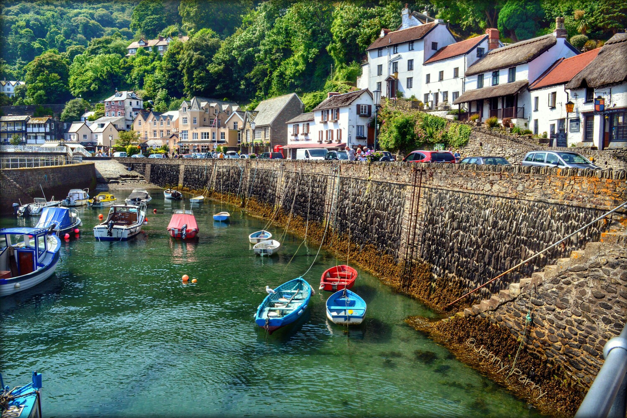 Solve lynmouth Harbour. Devon. UK. jigsaw puzzle online with 198 pieces