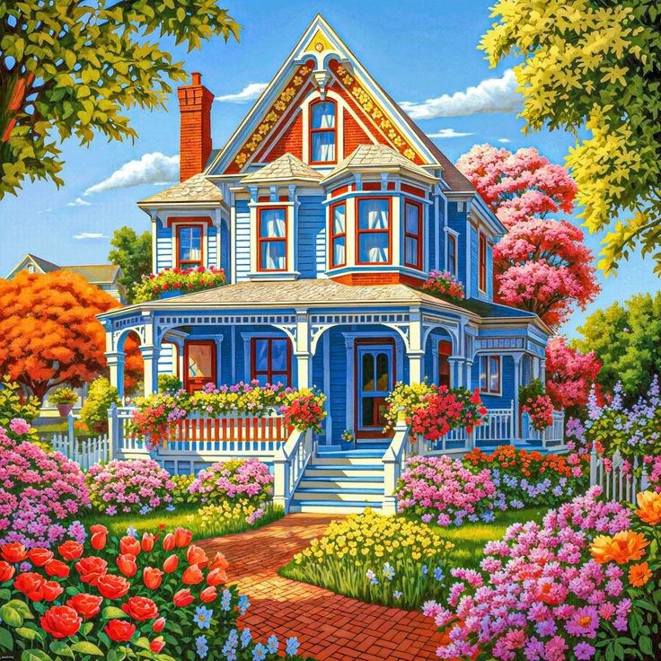 Solve Vintage Mansion (1,940) jigsaw puzzle online with 64 pieces